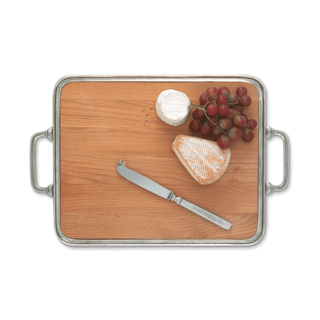 MATCH Pewter Cheese Tray with Insert and Handles Med