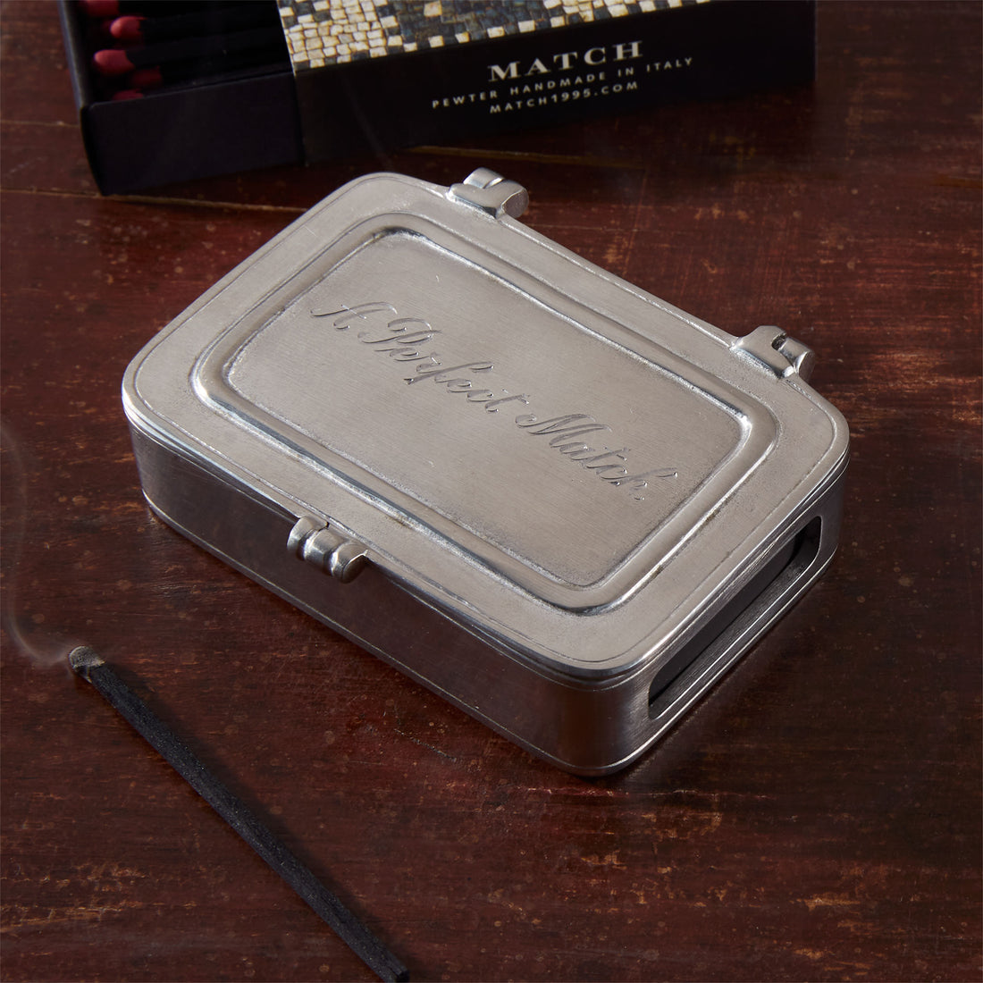 MATCH Pewter MATCHbox with Striker and MATCHes – MATCH • Made in Italy